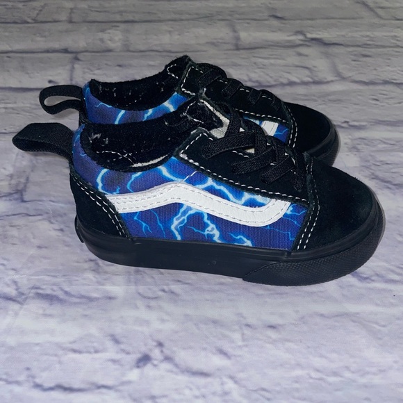 Vans | Shoes | Vans Kids Black And Blue Lightning Sneakers | Poshmark